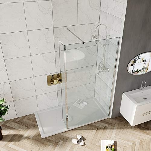 Elegant 900mm Walk in Shower Screen 6mm Tougheded Safety Wet Room with ...