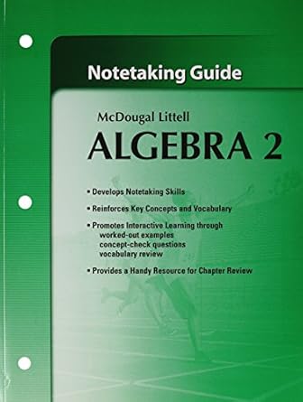 Amazon.com: McDougall Littell Algebra 2: Notetaking Guide ...