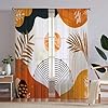 Amazon.com: Mid Century Abstract Leaves Light Filtering 52X84Inch Boho Rainbow Living Room ...