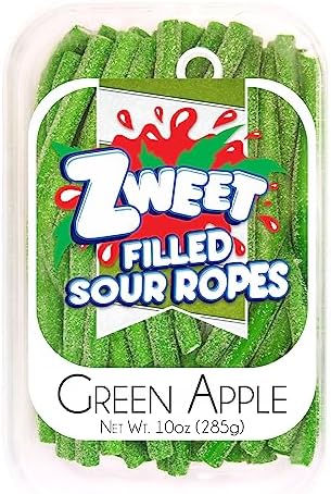 Amazon.com : Zweet Sour Apple Ropes Candy Ropes 10 Ounce – Sour Kosher ...