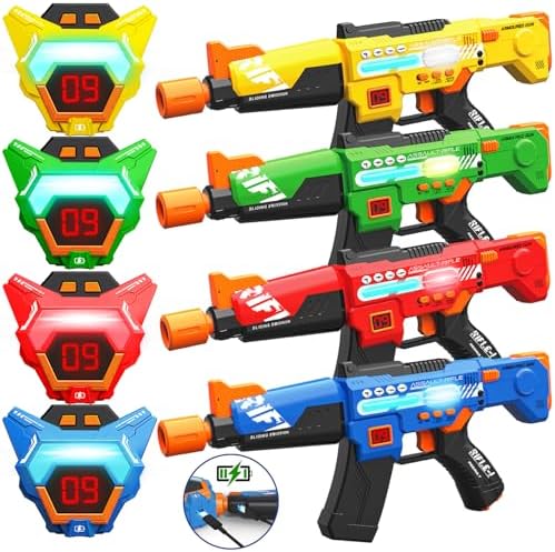 Amazon.com: inodoo Rechargeable Laser Tag Guns Set of 4 with LED ...
