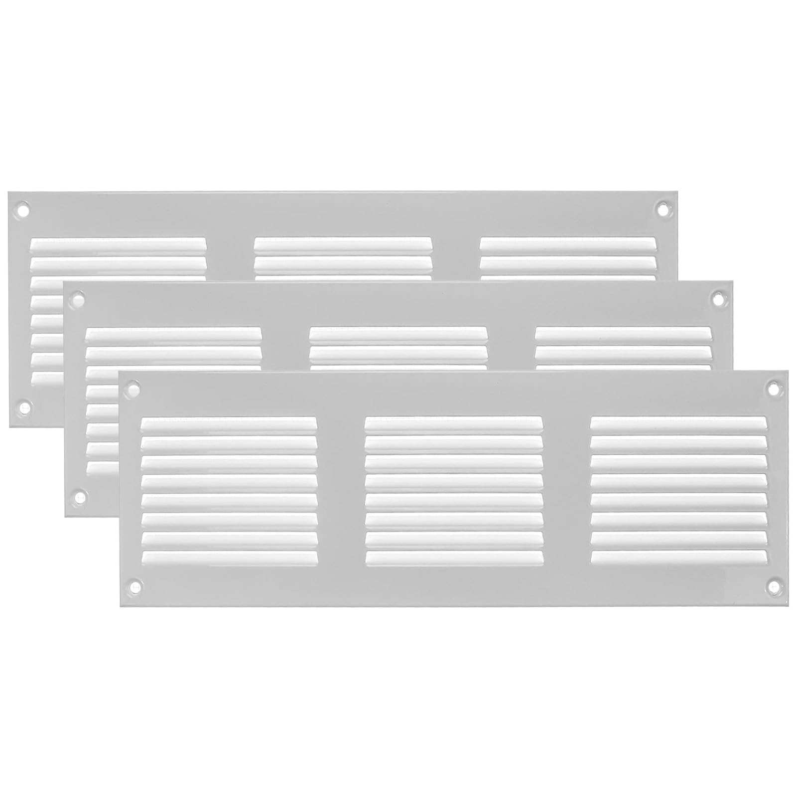 Vent Systems 12'' x 4'' Inch - Pack of 3 - White - Air Vent Cover Metal ...