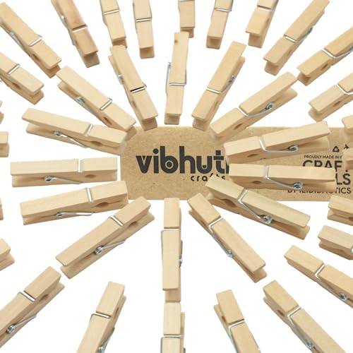 Vibhuti Crafts Wooden Pegs/Clips for DIY Crafts - 2" Big Clips (40 Pack ...
