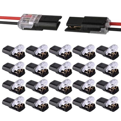 20pcs Wire Connectors, Push Fit Double-Wire Push-In Connector, 2 Pin ...