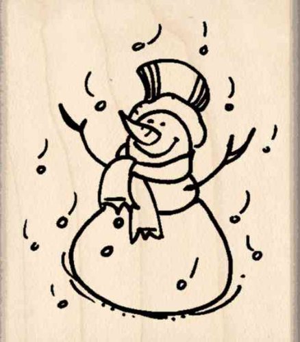 Amazon.com: Stamps by Impression Christmas Rubber Stamp, Snowfall Snowman