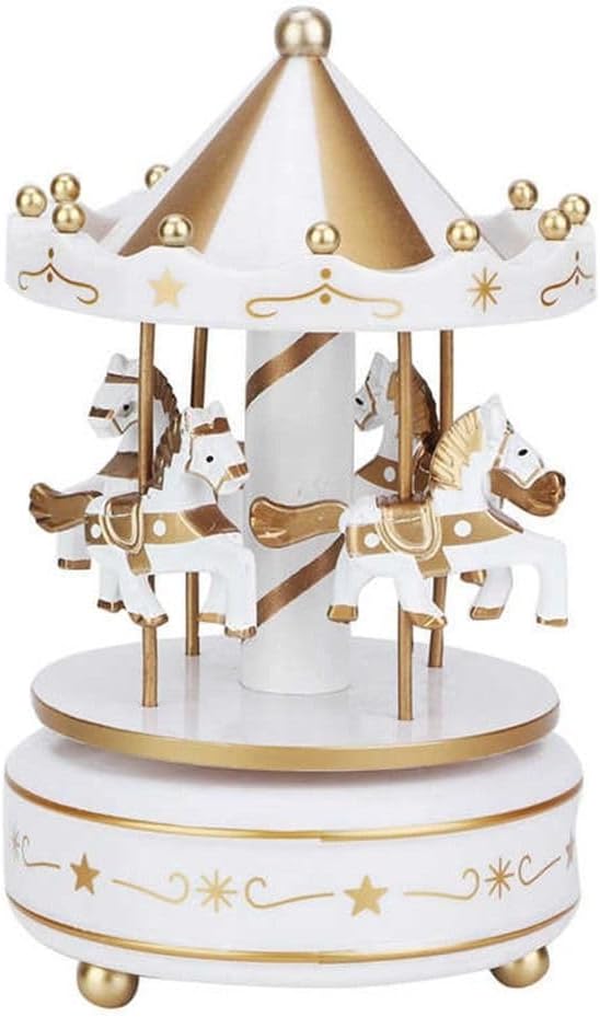 Amazon.com: Toyvian Vintage Decor Mini Carousel Music Carousel ...