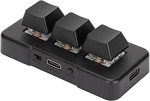 KOSDFOGE 3 Keys Keyboard, RGB Backlight USB 2.4G Wireless Three Button ...