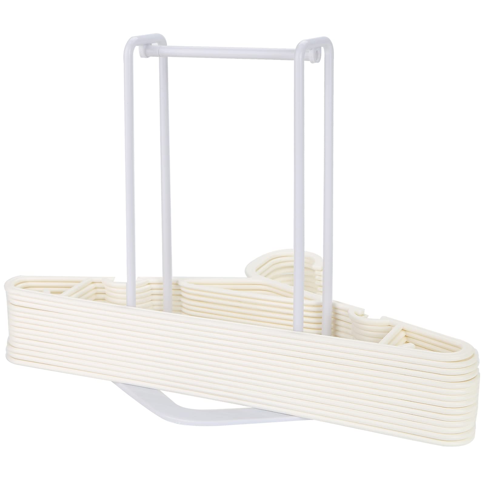 Snapklik.com : Hanger Stacker Holder Stand, White Plastic Hangers Rack ...