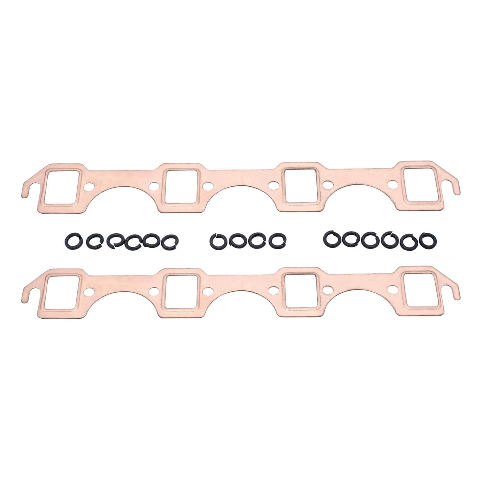 Amazon.com: YUCHENSHLP 2 Pcs Copper Header Exhaust Gaskets Rectangle ...