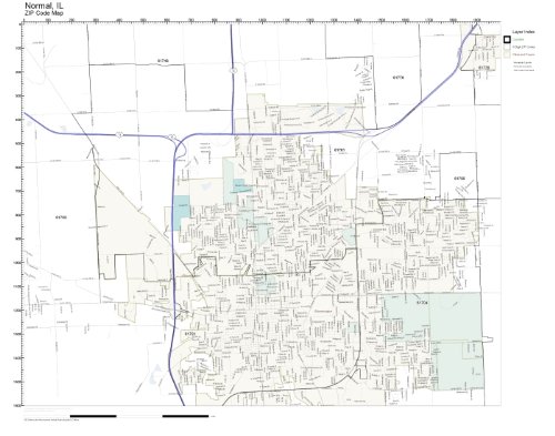 Amazon.com : ZIP Code Wall Map of Normal, IL ZIP Code Map Not Laminated ...
