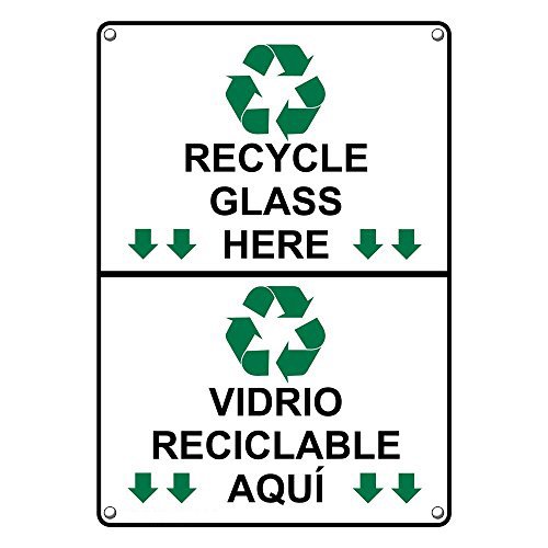 Amazon.com: Weatherproof Plastic Vertical Recycle Glass Here Vidrio ...