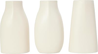 Amazon.com: Home Habitat Ceramic Ribbed Vases - 2 Piece Set, Small and ...