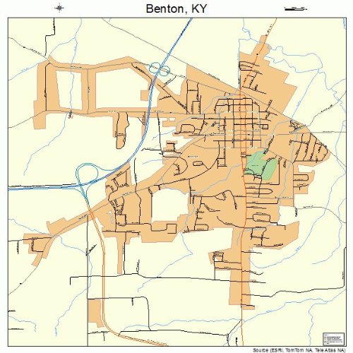Amazon.com: Large Street & Road Map of Benton, Kentucky KY - Printed ...