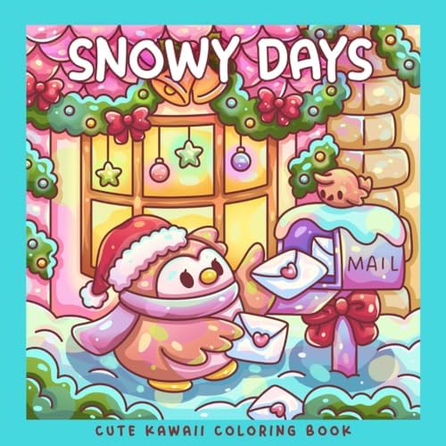Amazon | Snowy Days: A Kawaii Winter Animals Coloring Book: Cute Bunny ...