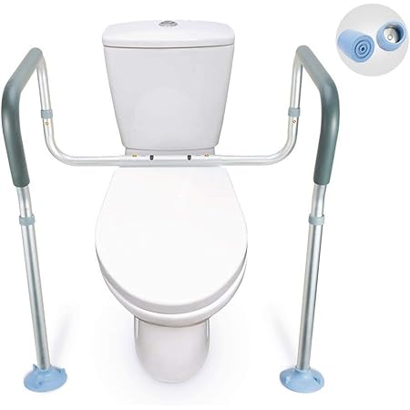 Amazon.com: OasisSpace Stand Alone Toilet Safety Rail - Heavy Duty Medical Toilet Safety Frame ...