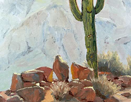 Amazon.com: Oil Painting, Cactus View, southwestern landscape ...