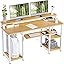 Amazon.com: NOBLEWELL Computer Desk with Monitor Stand Storage Shelves ...