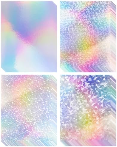 Amazon.com : Holographic Cardstock 80 Sheets, 8.5”x 11”, Iridescent ...