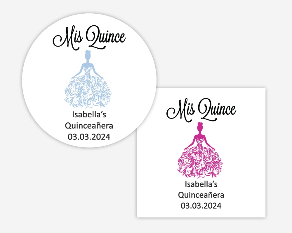 Mis Quince Stickers, Quinceañera Labels, Glossy LabelsStickers (#027-WH ...
