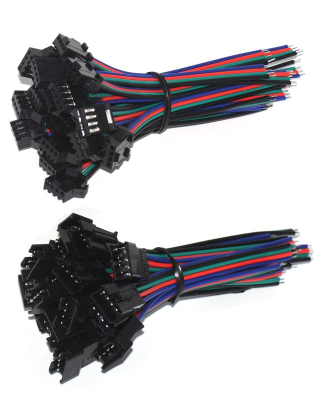Snapklik.com : VANDESAIL 4 Pin Connector LED Strip Connectors JST SM ...