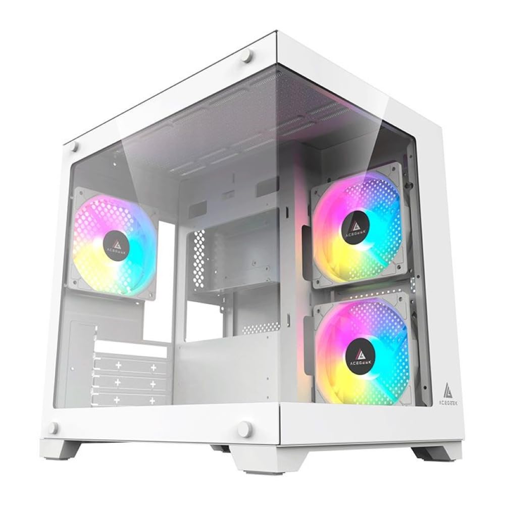 Gabinete Gamer Acegeek Gimli, Rainbow, Mid-Tower, Lateral de Vidro, Com ...