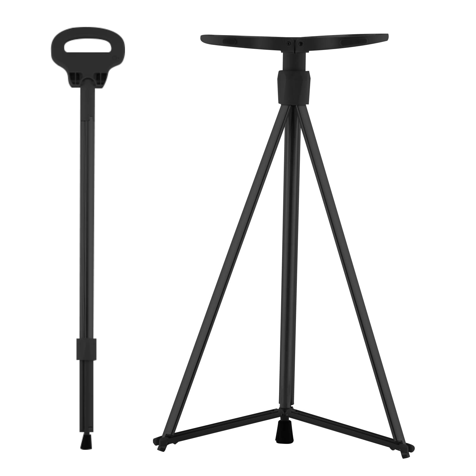 DINVES Portable Cane Seat, Walking Cane with Seat, Folding Walking Cane ...