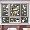Amazon.com: Whaline 9 Sheet 236Pcs Graduation Window Clings White Gold ...