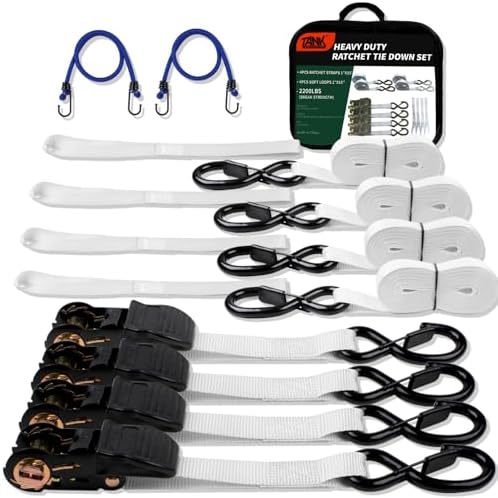 Amazon.com: Retractable Ratchet Straps, 2200LB Heavy Duty Tie Down ...
