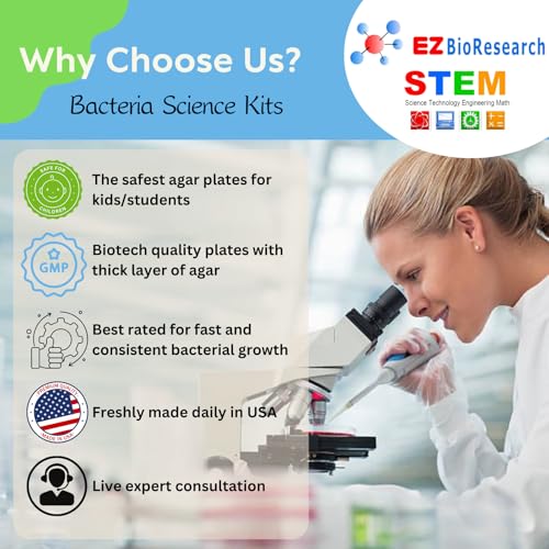 EZ BioResearch Bacteria Science Fair Project Kit for Ages 5+ - Future ...