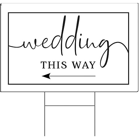 Amazon.com : Wedding This Way Lawn Signs Direction Arrow Lawn Yard ...