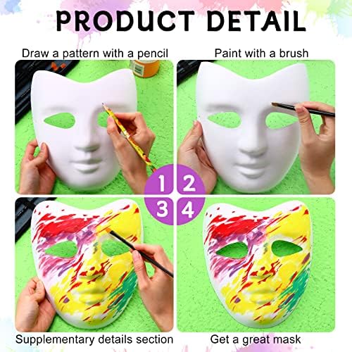 Amazon.com: 50 Pieces White Craft Mask Paper Mache Mask White DIY Mask ...