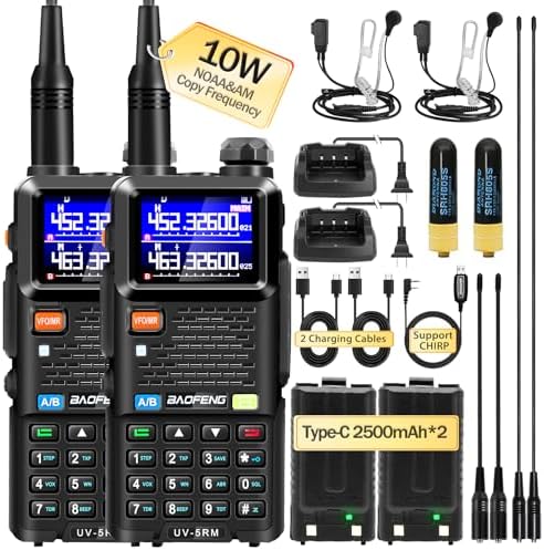 Amazon.com: BAOFENG UV-5RM 10W Ham Handheld Radio Long Range with ...