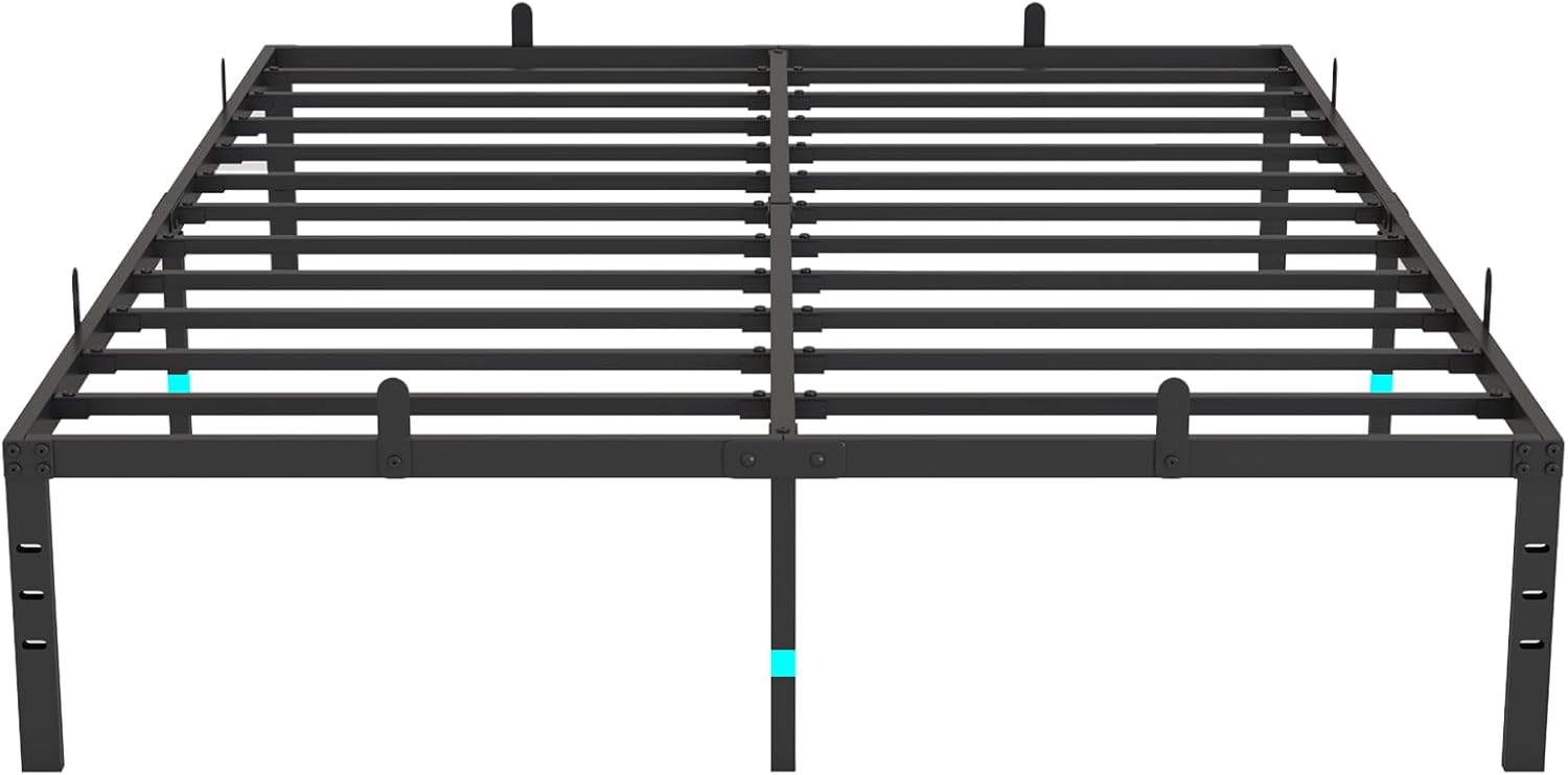 Amazon.com: Halitaa Queen Size Bed Frame with 8 Mattress Holder, Easy ...