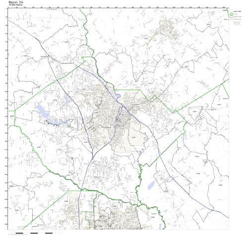 Amazon.com : Macon, GA ZIP Code Map Laminated : Prints : Office Products