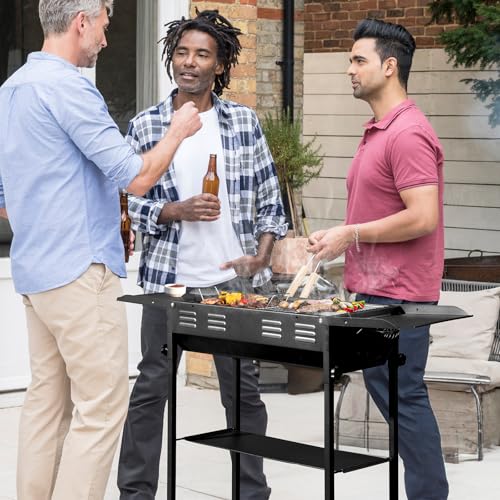 Portable Charcoal Grill Foldable Barbecue Grill Adjustable Height Large ...