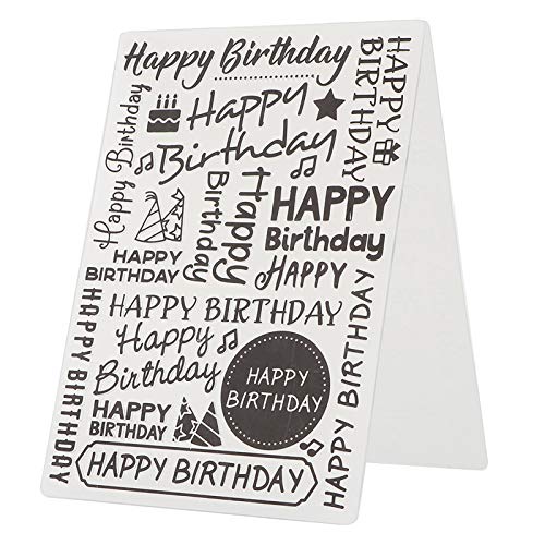 Amazon.com: Happy Birthday Embossing Folder, Background Stamps ...