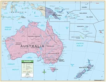 Australia Primary Wall Map Railed (Primary Classroom Wall Maps ...