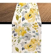 Amazon.com: Watercolor Wild Flowers Table Runner, Seasonal Summer ...