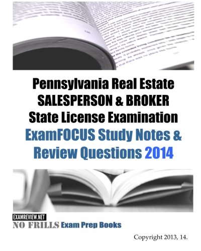 Pennsylvania Real Estate SALESPERSON & BROKER State License Examination ...