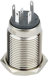 Amazon.com: 16mm 5 Pin Power LED Illuminated Stainless Steel Metal Push ...