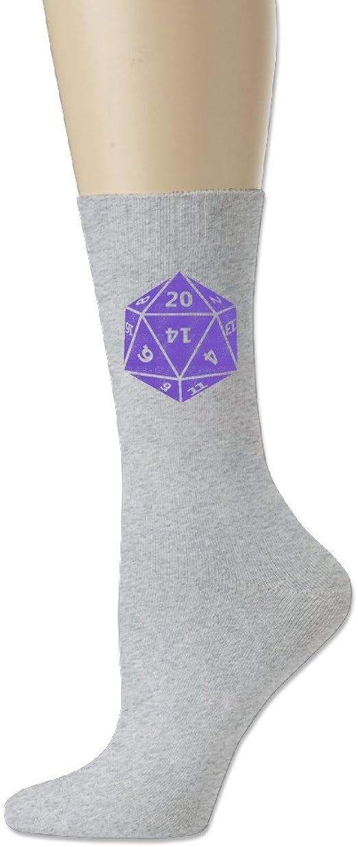 Amazon.com: Unisex Cool D20 Dice Graphic Cotton Crew Sock ...