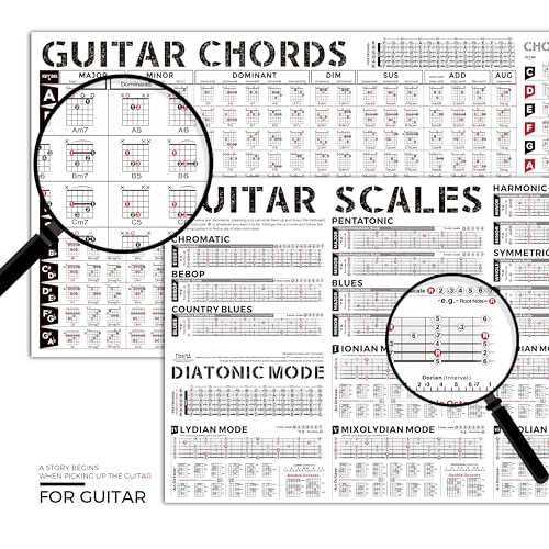 Snapklik.com : Guitar Chords Poster & Guitar Scales Chart Bundle ...