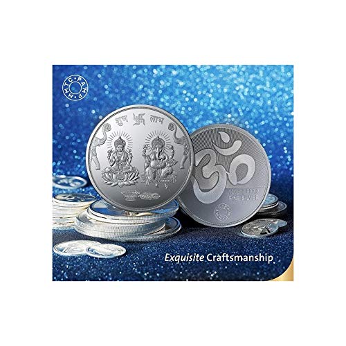 MMTC-PAMP 50 gm Silver Lakshmi Ganesh Coin : Amazon.in: Jewellery