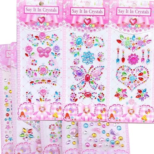 Amazon.com: Gem Stickers Jewels for Crafts Self-Adhesive Rhinestone ...