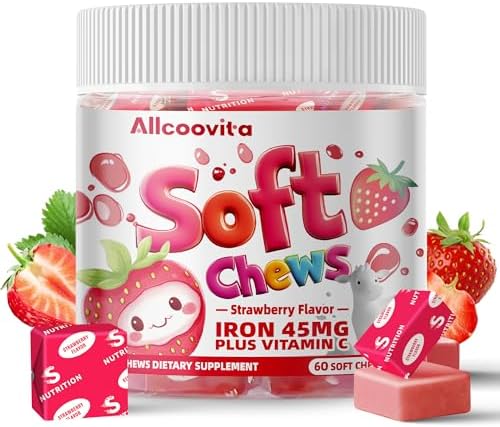 Amazon.com: Iron Soft Chews Supplement with Vitamin C | Strawberry ...