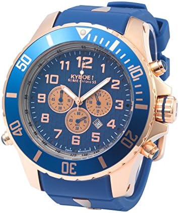 Kyboe! Chrono Rose Gold Women's Watch Analogue Quartz Rubber Blue KYC ...