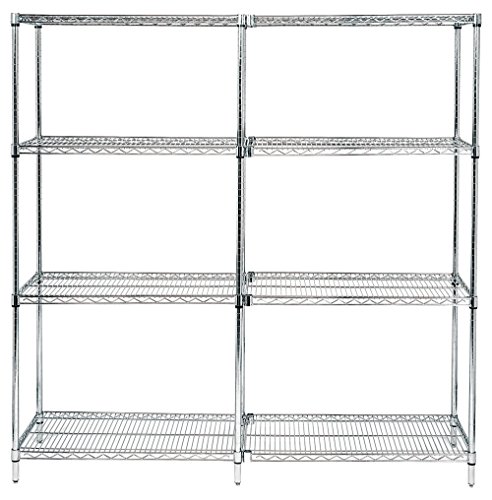 Amazon.com: Aviditi 4-Shelf Chrome Wire Shelving Rack Add-On Unit, 72 x ...