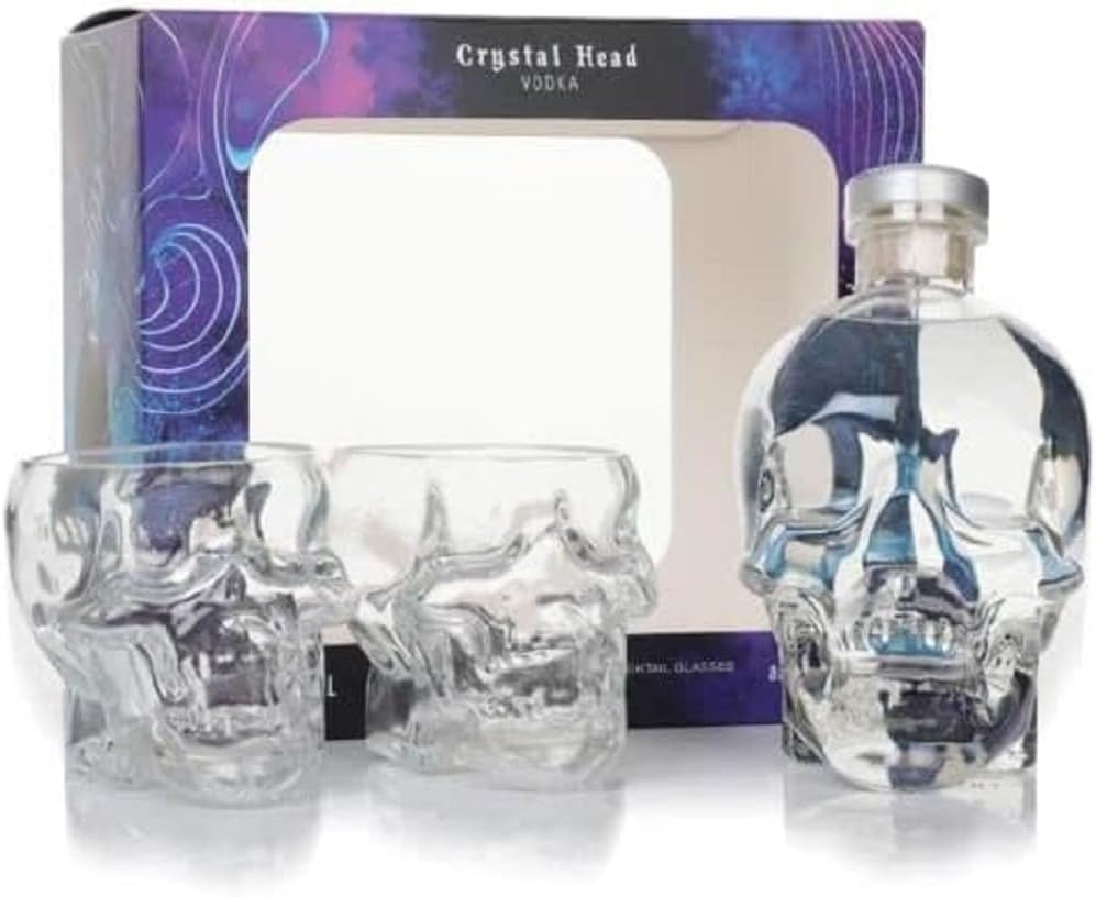 Crystal Head Vodka Gift Set 70cl Bottle and 2x Skull Glasses, 40 ...