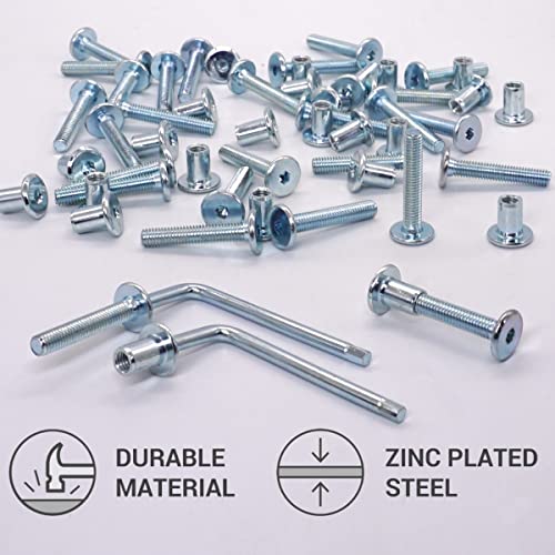 SKIR’CO (10 pcs) Zinc Plated Steel Joint Connector Bolts M6 x 35 mm ...