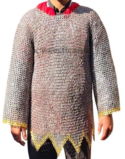 Amazon.com: 9mm Flat Riveted Chainmail Hauberk – Oil Finished Medieval ...